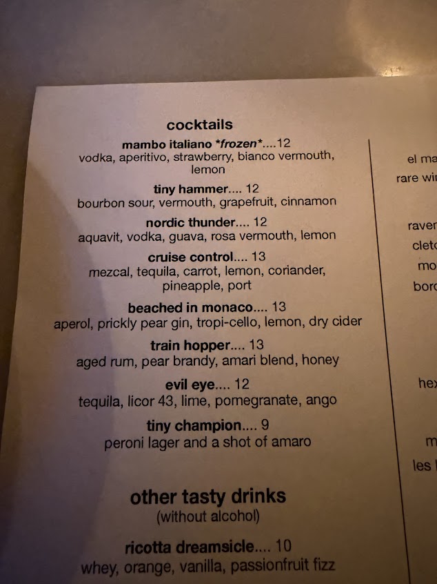 Tiny Champions Menu – Handmade Pizza, Pasta & Cocktails in Houston, Texas